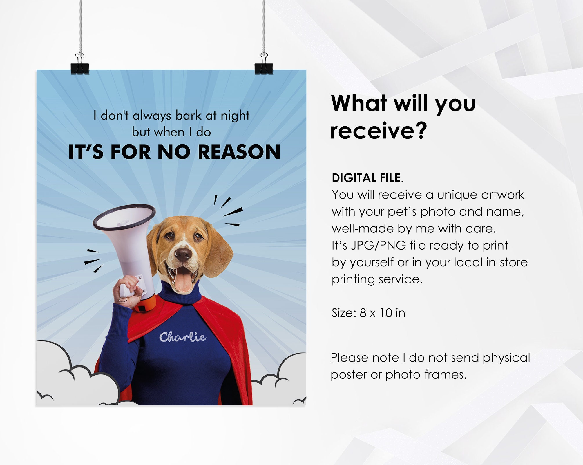 CRAZY Personalized Unique Funny Poster With Your Pet Dog. - Etsy