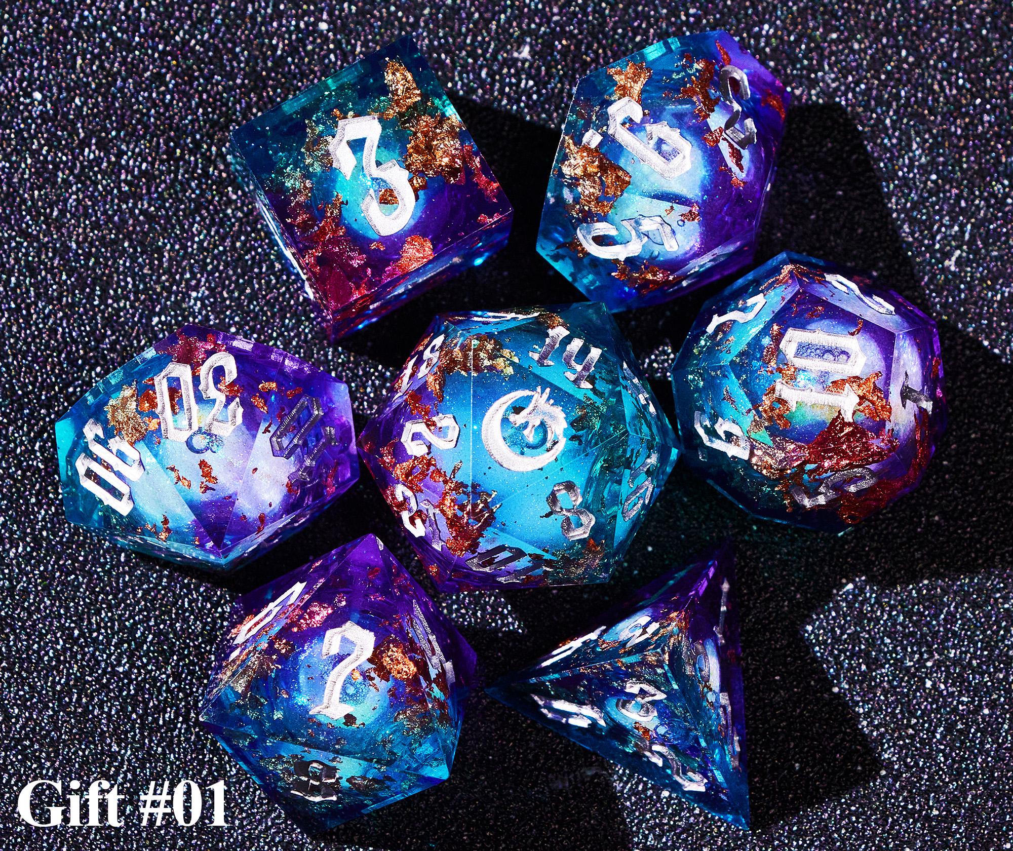 Magic Moon Liquid Core Dnd Dice Set for Role Playing Games, Galaxy ...