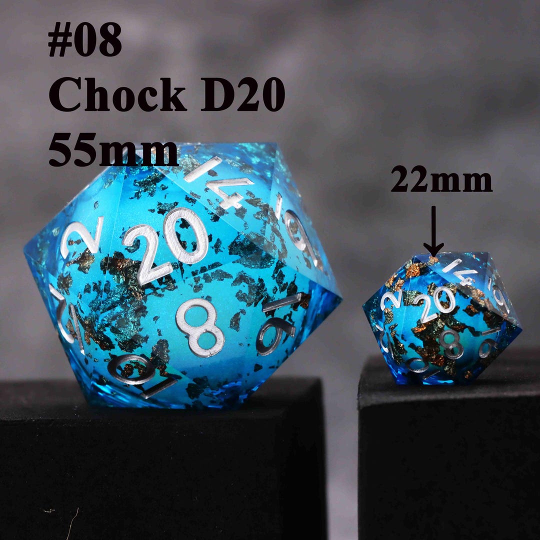 55 Mm Big D20, Liquid Core Dnd Jumbo D20 for RPG, Dungeons and Dragons ...
