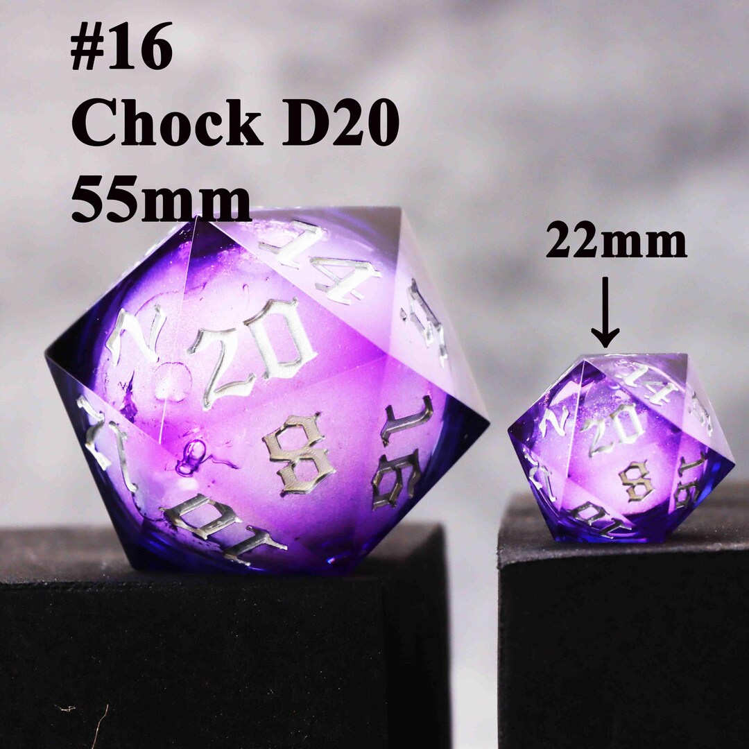 55 Mm Big D20, Liquid Core Dnd Jumbo D20 for RPG, Dungeons and Dragons ...
