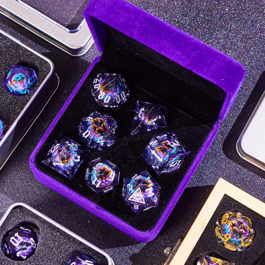 Mysterious Eye Liquid Core Dnd Dice Set for Gifts, Dungeons and Dragons ...