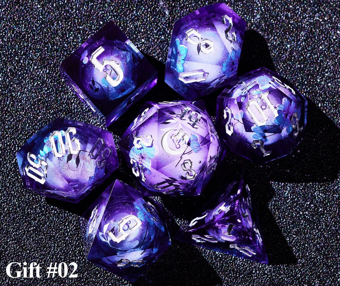 Magic Moon Liquid Core Dnd Dice Set for Role Playing Games, Galaxy ...