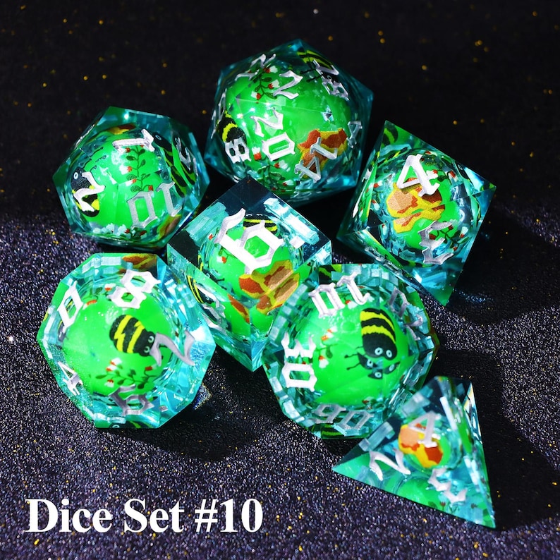 Red Black Liquid Core Dnd Dice Set for D&D Gift, Full Dungeons and ...