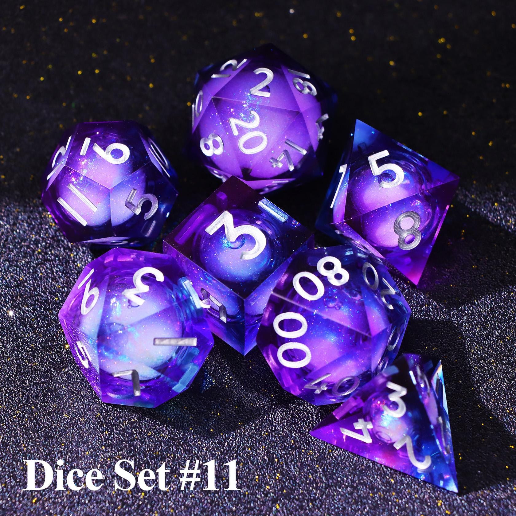 Red Black Liquid Core Dnd Dice Set for D&D Gift, Full Dungeons and ...