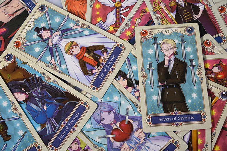 Japanese Anime Tarot Cardscute Tarot Cards Beginner Tarot - Etsy