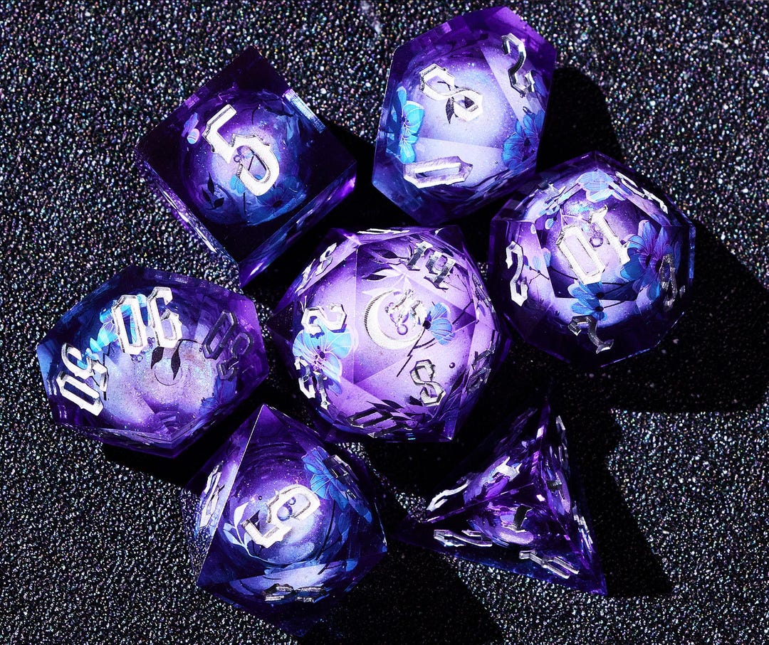 Magic Galaxy Liquid Core Dnd Dice Set for Role Playing Games, Full Dungeons and Dragons Dice Set ...