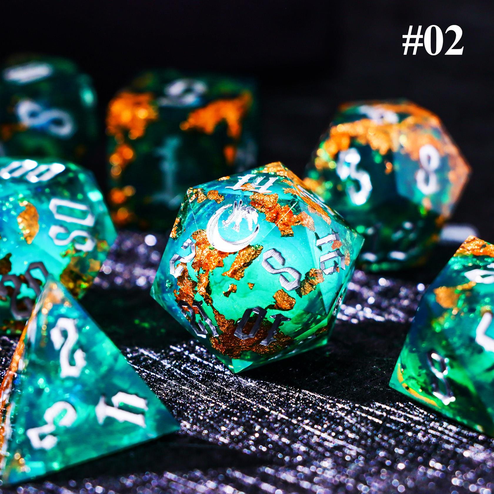 Red Blue Liquid Core Dnd Dice Set for Role Playing Games, Full Dungeons ...
