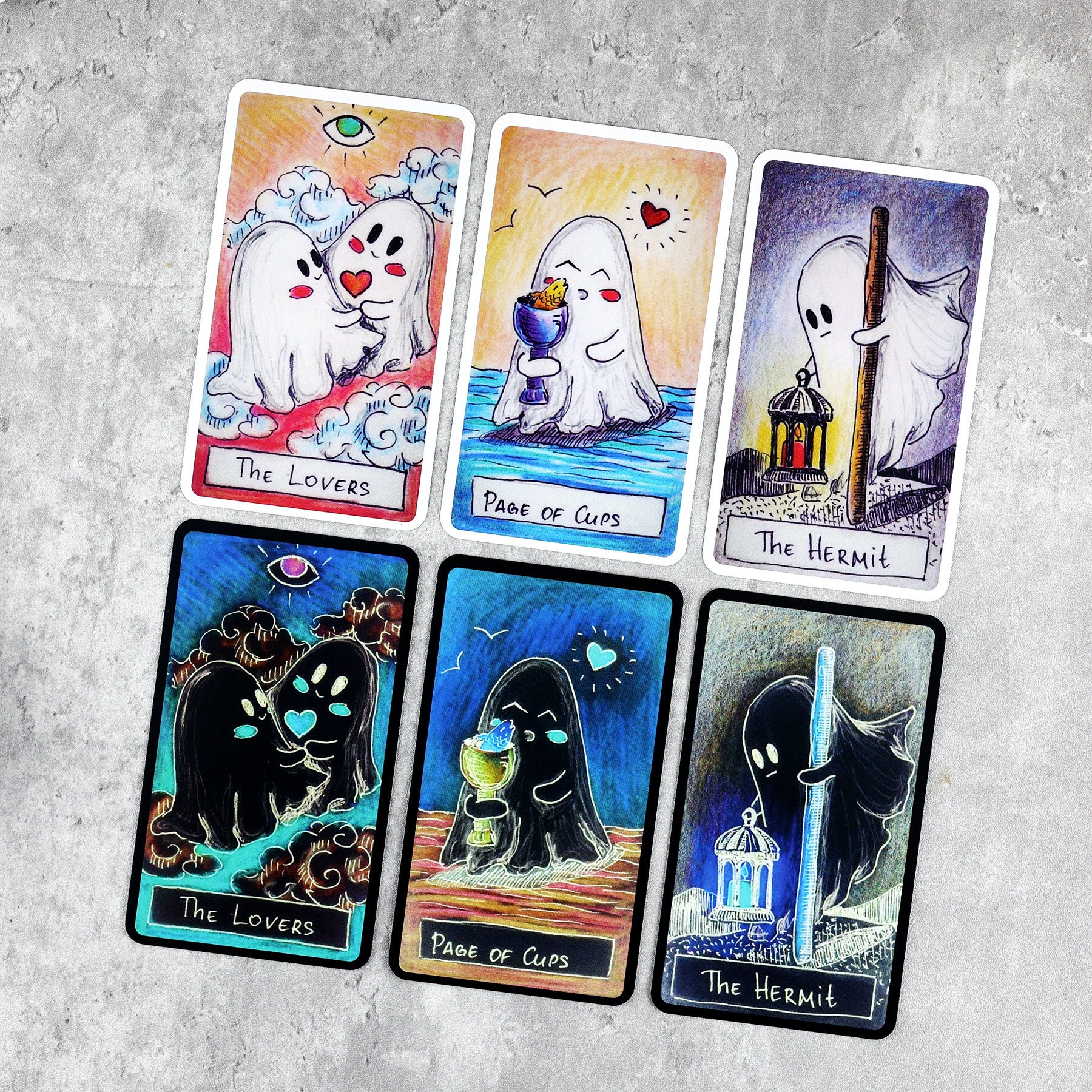 Cute Ghost Tarot Inverted Ghost Tarot Funny Tarot - Etsy.de