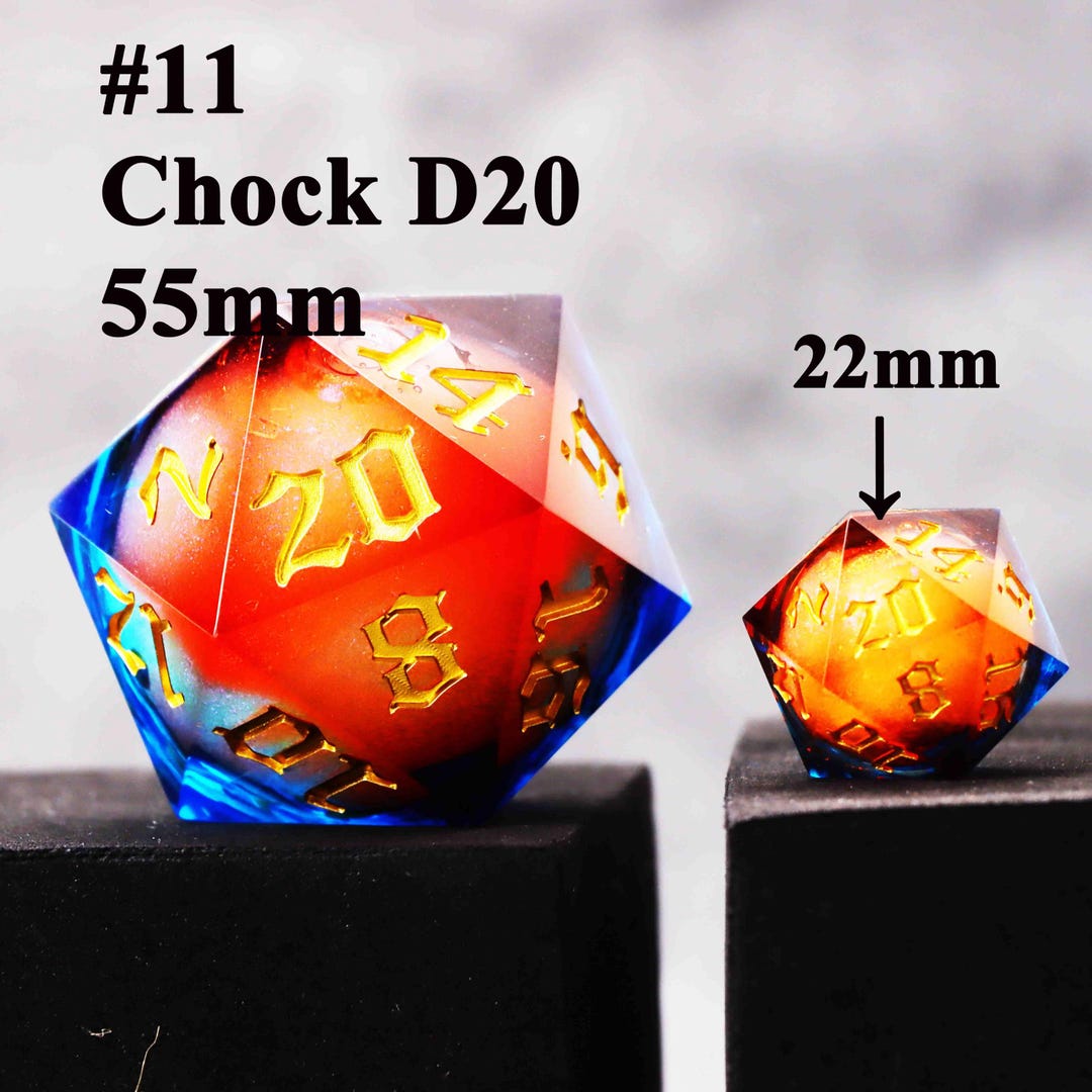 55 Mm Big D20, Liquid Core Dnd Jumbo D20 for RPG, Dungeons and Dragons ...