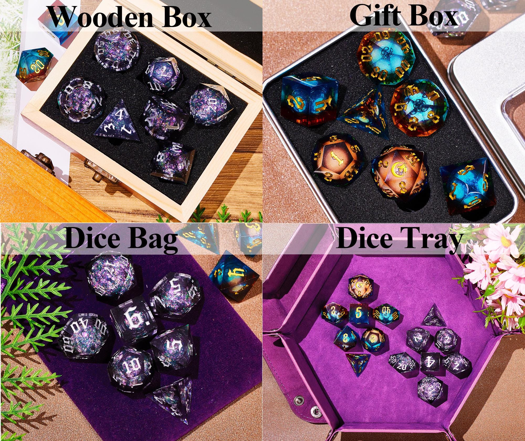 Jade Green Liquid Core Dnd Dice Set for Role Playing Games, Full ...