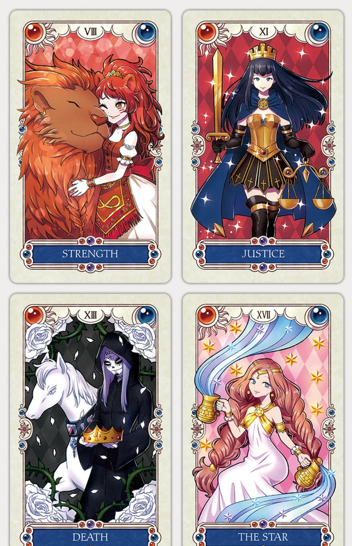 Japanese Anime Tarot Cardscute Tarot Cards Beginner Tarot - Etsy
