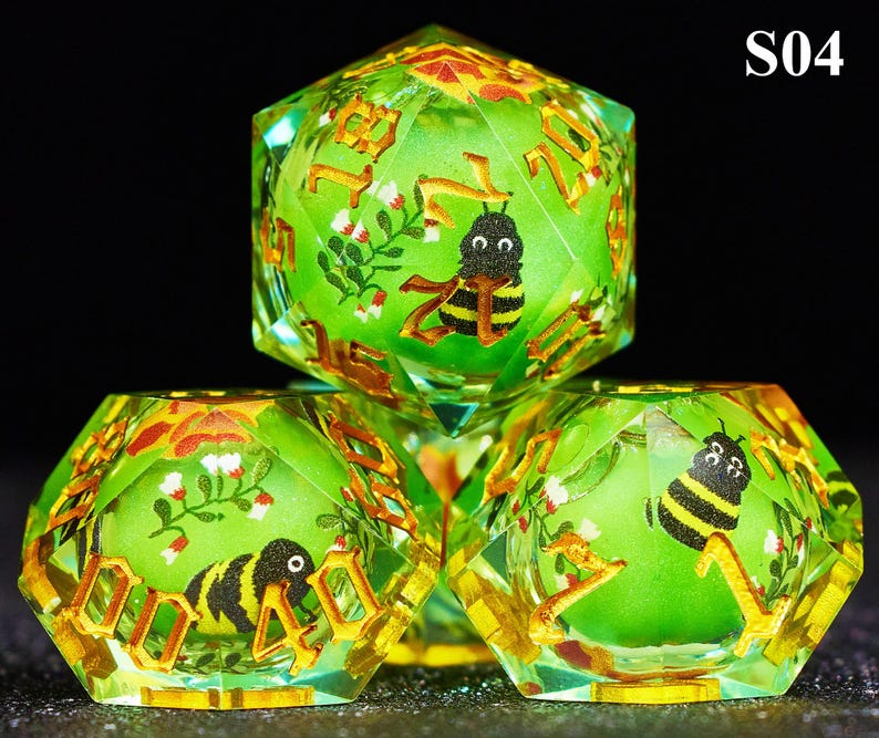 Cute Bee Liquid Core Dnd Dice Set for Role Playing Games, Galaxy ...
