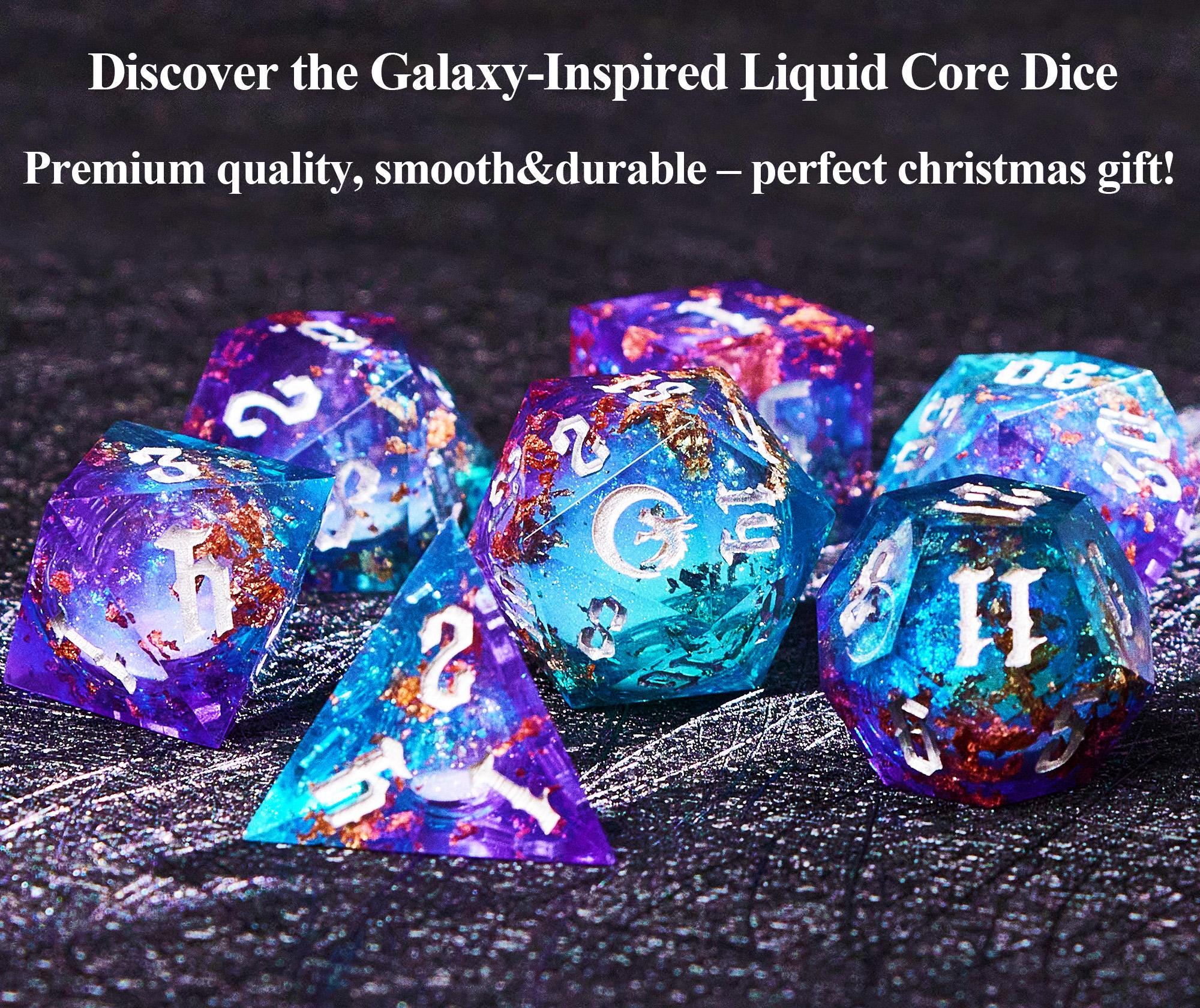 Magic Moon Liquid Core Dnd Dice Set for Role Playing Games, Galaxy ...