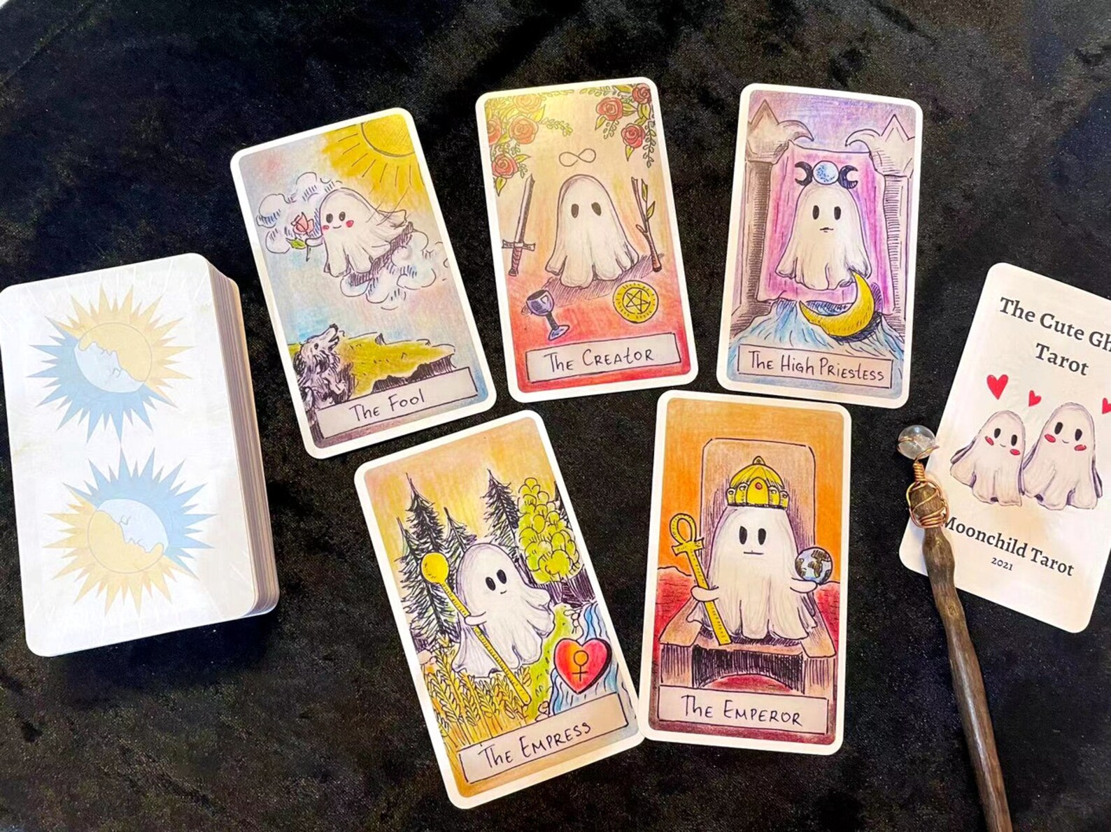 Cute Ghost Tarot Inverted Ghost Tarot Funny Tarot - Etsy.de