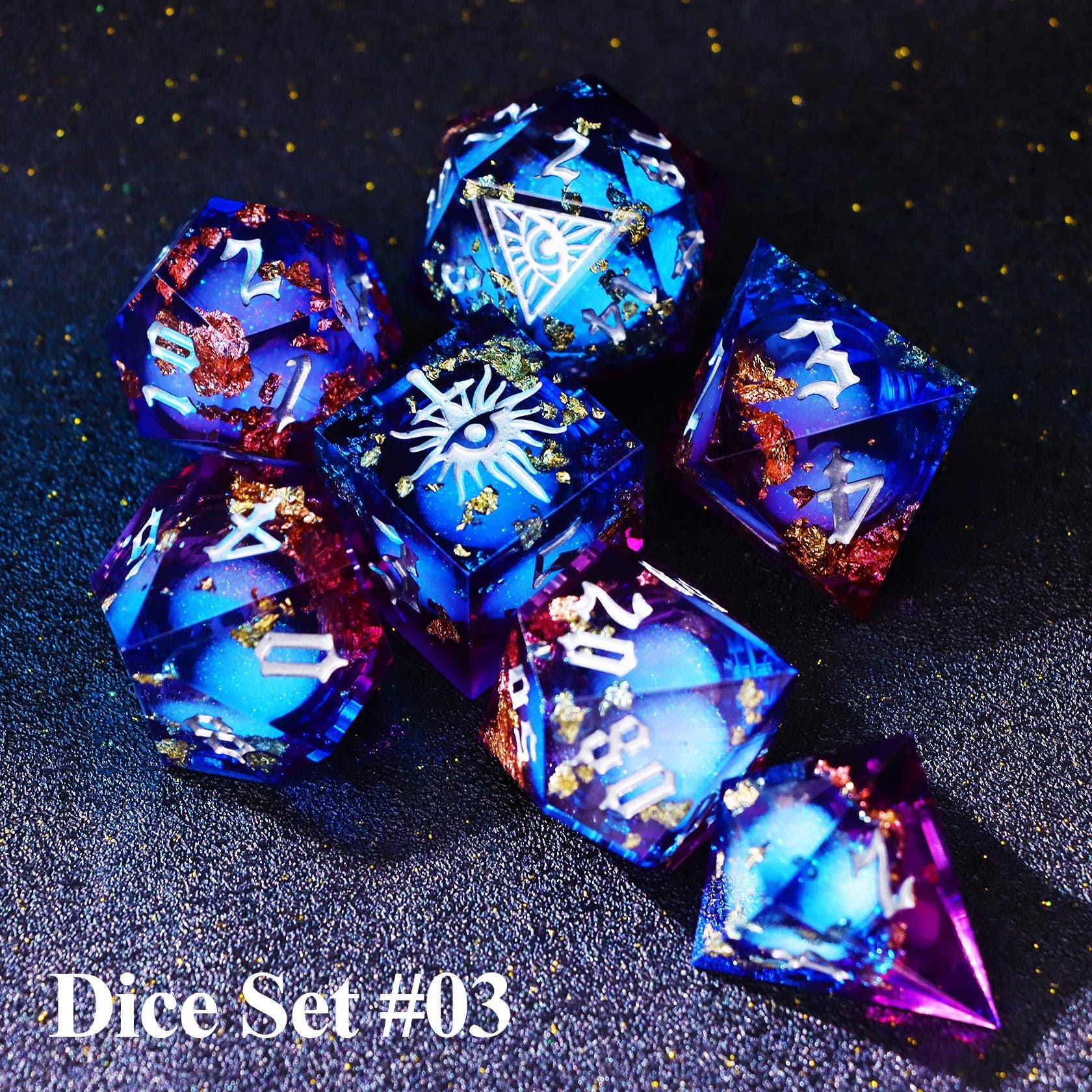 Red Black Liquid Core Dnd Dice Set for D&D Gift, Full Dungeons and ...