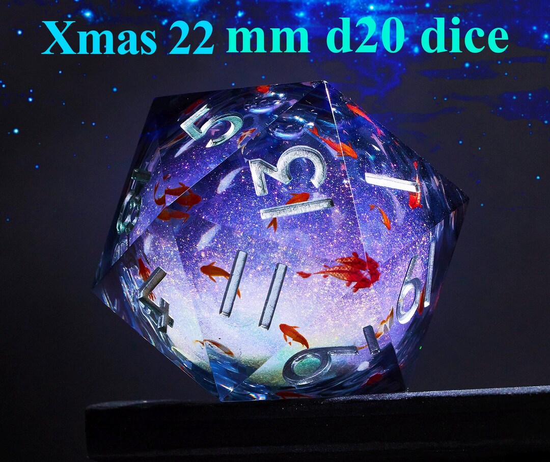 Dark Koi Fish Liquid Core Dice Set for D&D Gifts, Full Dungeons and ...