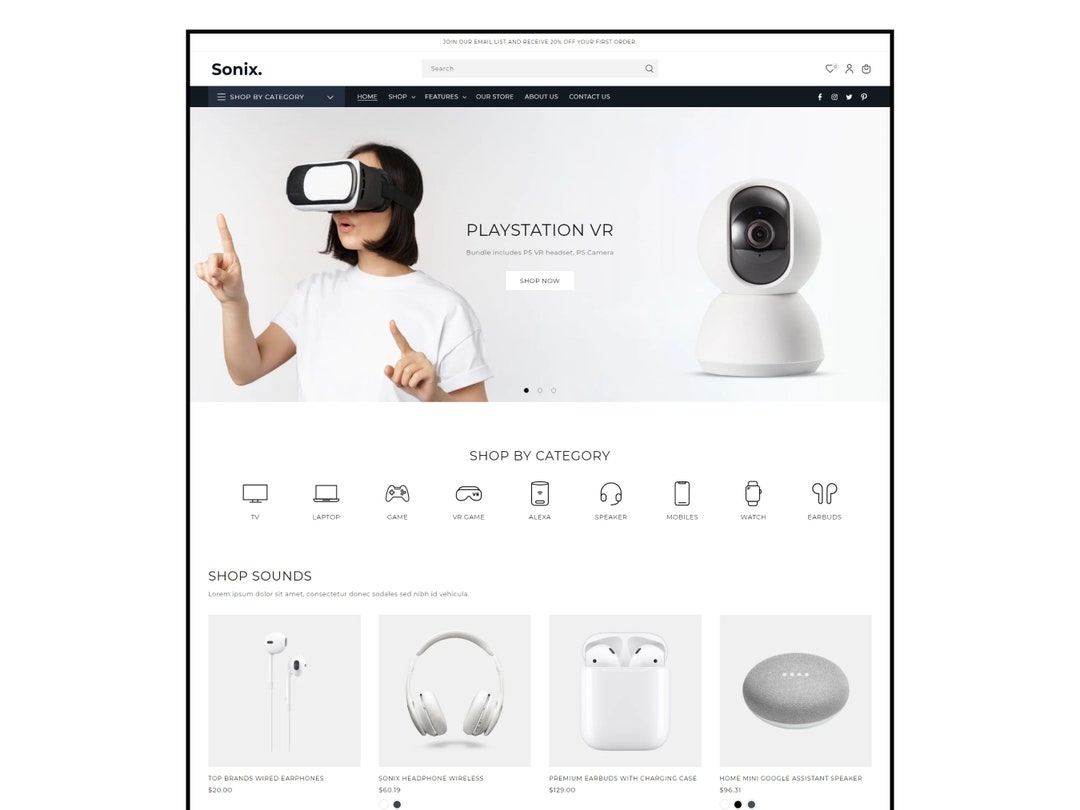Sonix Shopify Electronics Store Best Shopify Gadget Theme Electronics ...