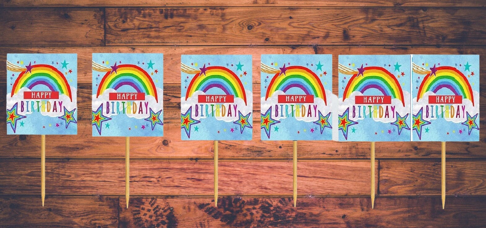 LGBTQ Pride Cupcake Toppers Rainbow Party Picks for Coming Out ...