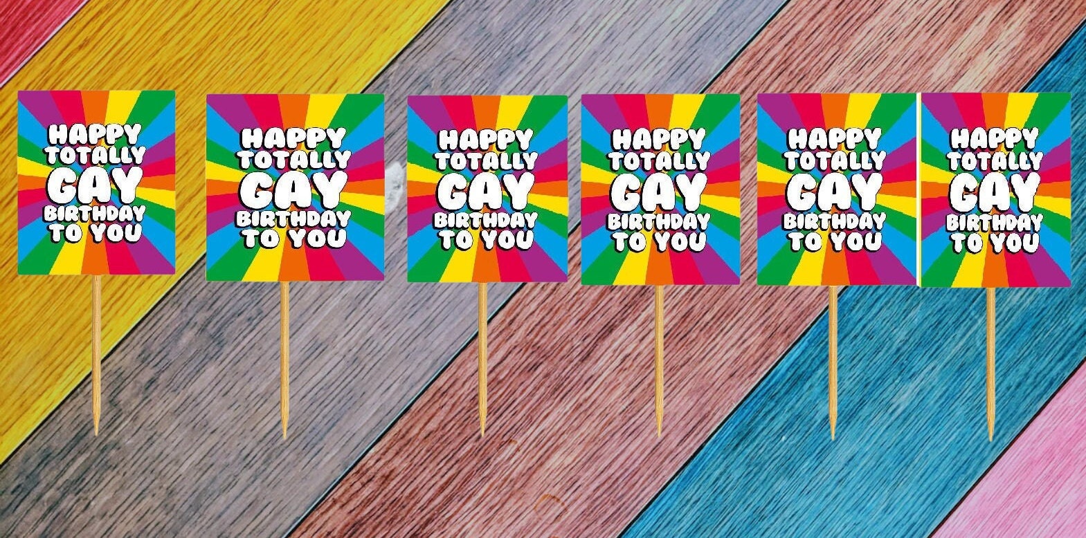 Custom Pride Cupcake Toppers, Personalized Cupcake Toppers, Rainbow on ...