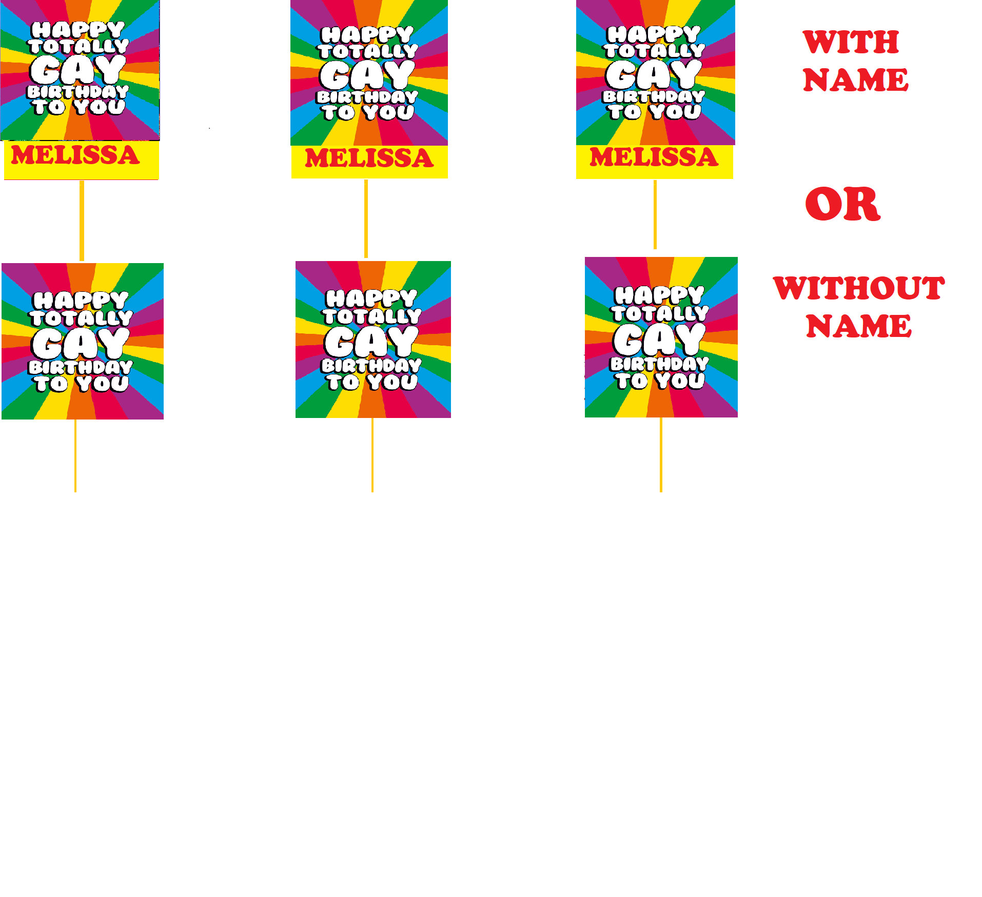 Personalized Cupcake Topper LGBTQ PRIDE Birthday Party Picks/cake ...