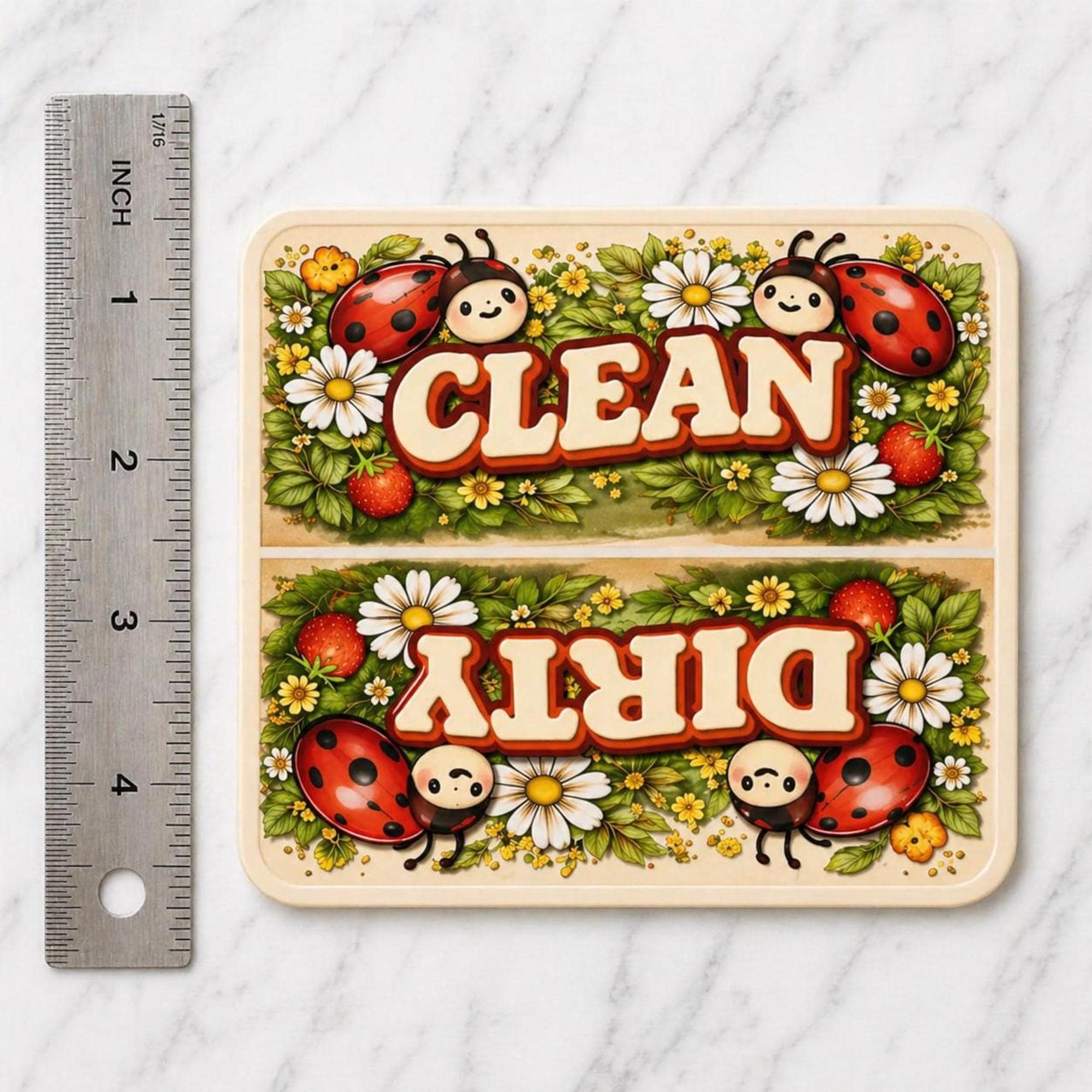 Ladybug Clean Dirty Dishwasher Magnet | Cottagecore Kitchen Decor Flip ...