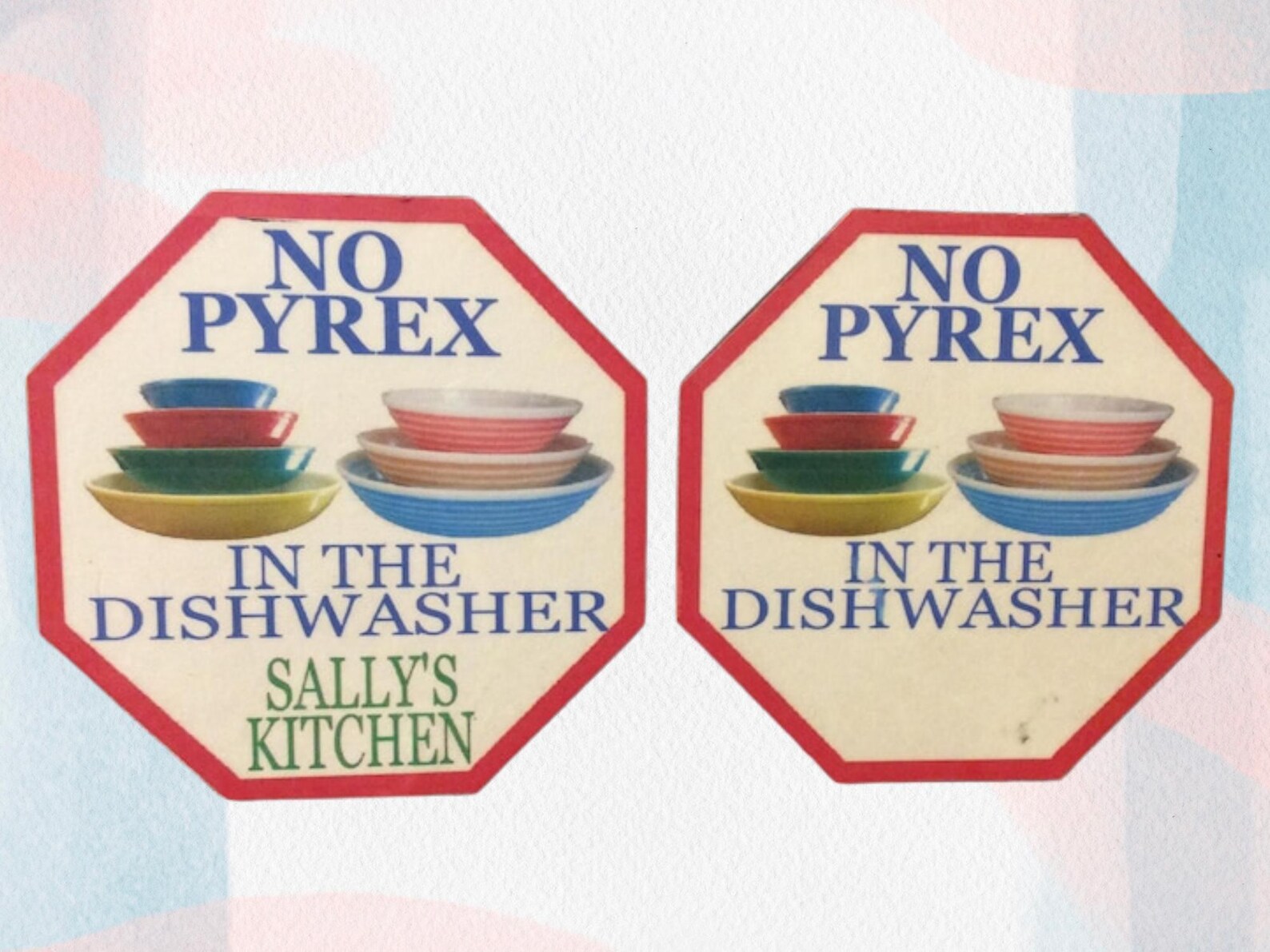 Retro Kitchen Fridge Magnet | Do Not Machine Wash Pyrex Sign | No Pyrex ...