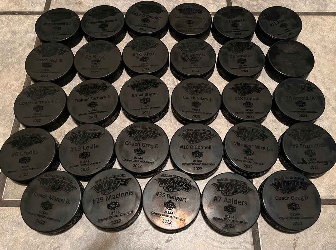 Custom Engraved Hockey Pucks (full Team and Coaches) - Etsy