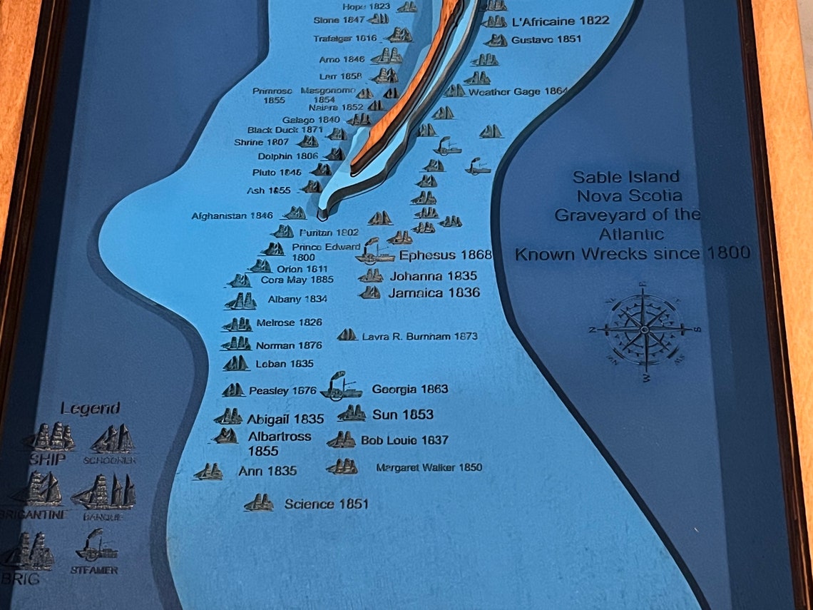 Sable Island Ship Wreck 3d Map - Etsy
