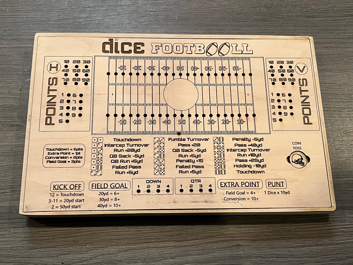 Dice Football Game With Storage - Etsy Canada