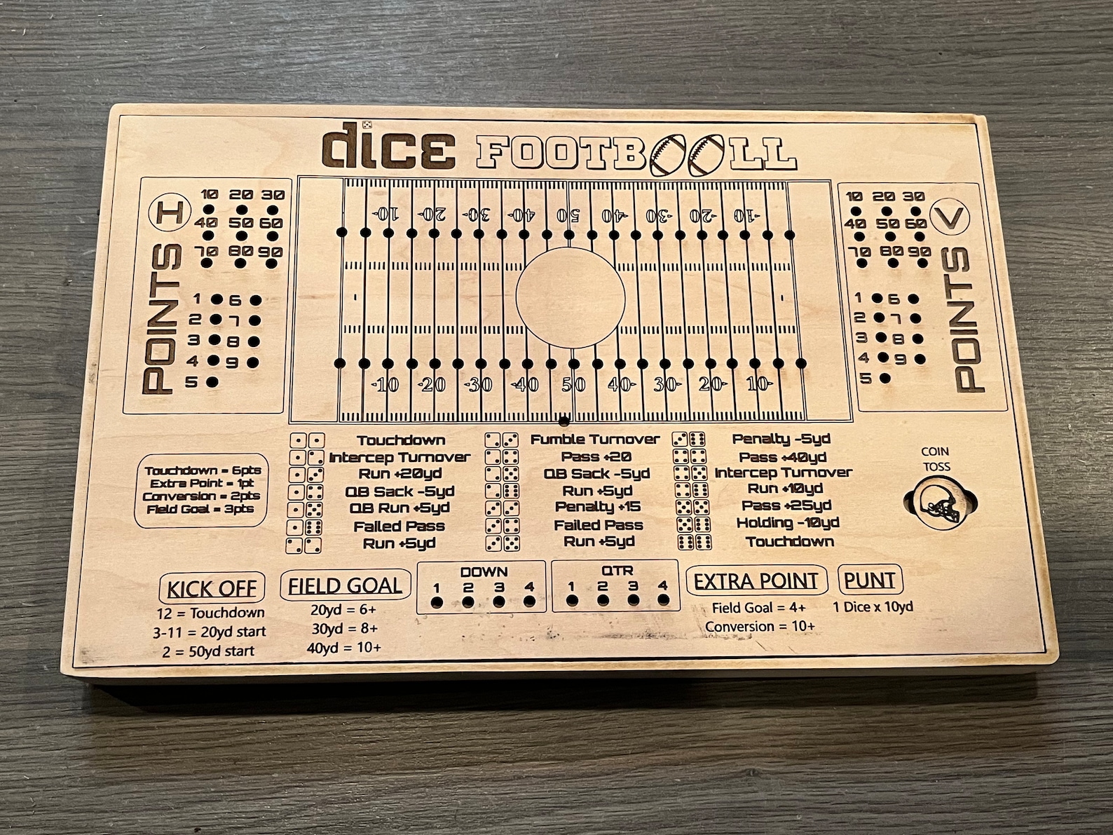 Dice Football Game With Storage - Etsy