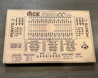 Dice Football Board Game, US and Canadian Football Fields Wooden Game ...