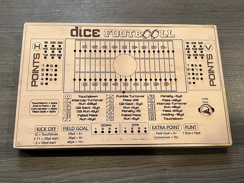 Dice Football Game With Storage - Etsy