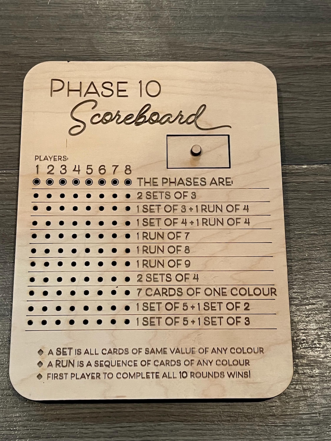 Phase 10 Game Board - Etsy