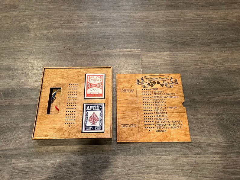 Handmade Wooden Frustration Rummy Game: Custom Engraving Available - Etsy
