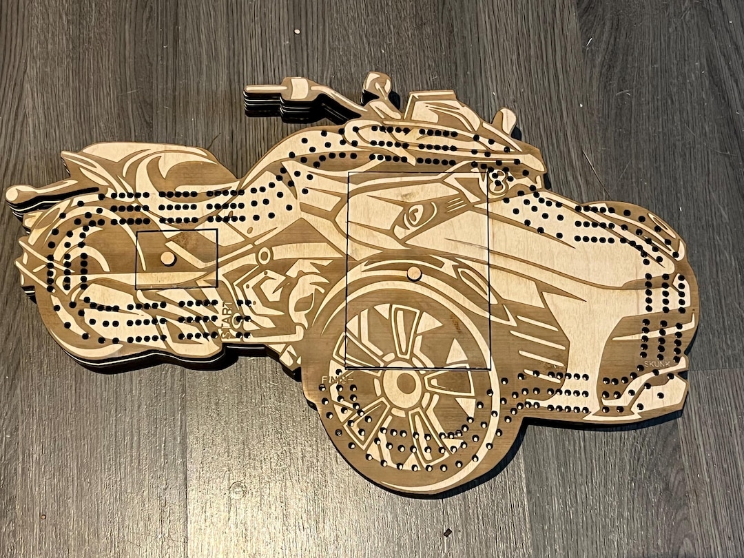 Spyder/ 3 Wheel Motorcycle Cribbage Board - Etsy