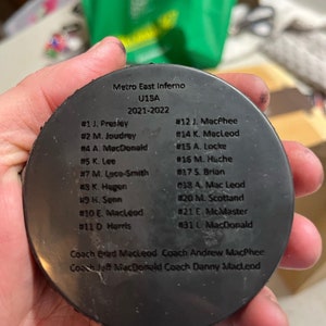 Personalized Custom Engraved Hockey Pucks - Etsy