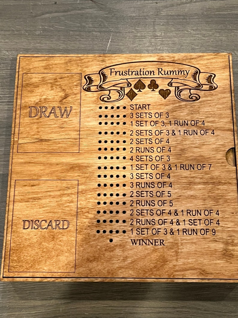 Handmade Wooden Frustration Rummy Game: Custom Engraving Available - Etsy