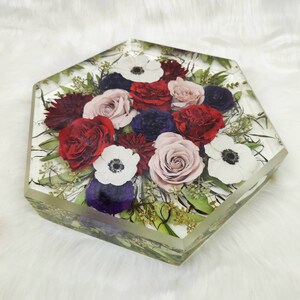 Custom Floral Preservation: Wedding Bouquet Resin Block (DEPOSIT ONLY ...