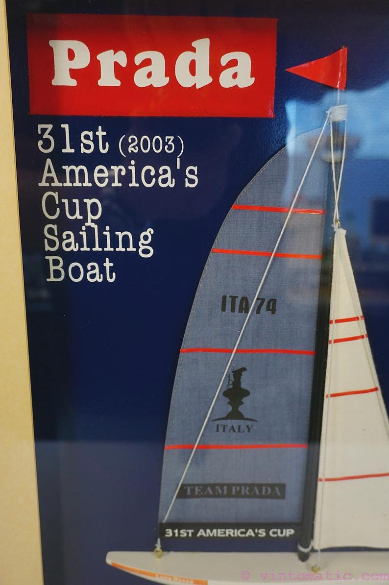 Americas Cup prada Yacht Sailing Boat Shadow Box Nautical Art Cyber ...