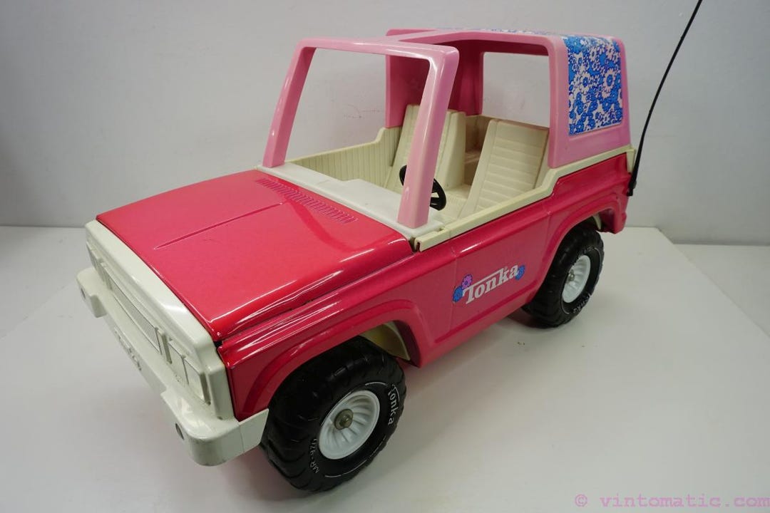 Tonka Jeep Bronco Large Metal Toy Car Retro Vintage Pink Daisy Barbie ...