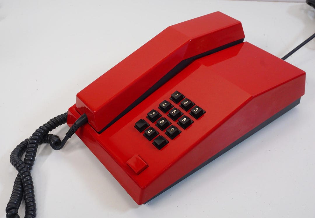 Red Unifoon TDK Push Button Phone From 1986 Decoration 80s Retro Dutch ...