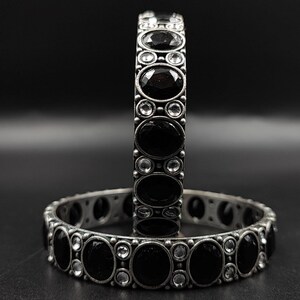 YACHIKA Collections-silver Replica Stone Bangles chudiya Antique Silver ...