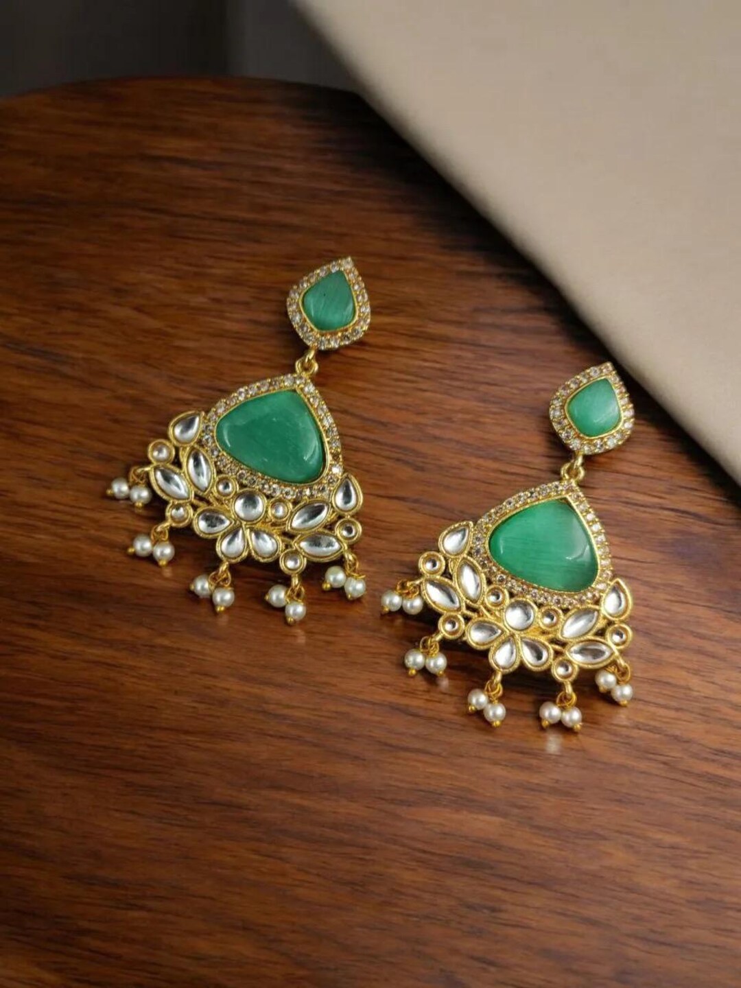 YACHIKA Collections:-indian Style Gold-plated Earrings | Monalisa & AD ...