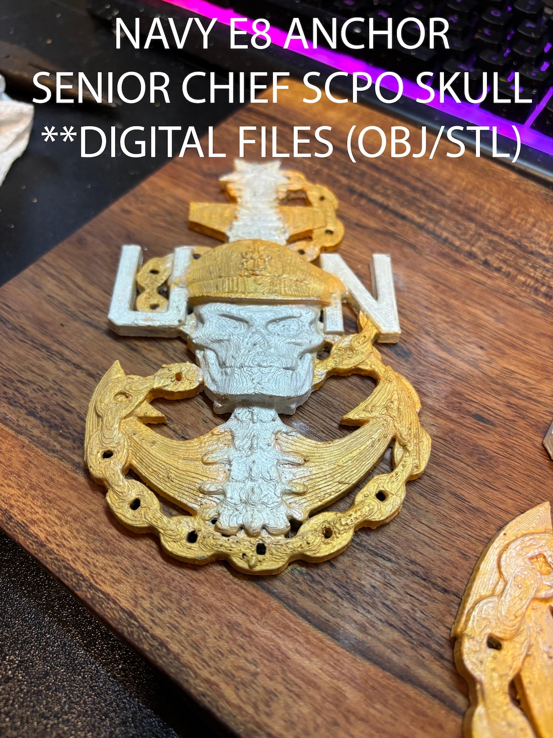 Navy E8 Anchor Senior Chief SCPO Skull, USN, 3d Models ** Digital Files ...