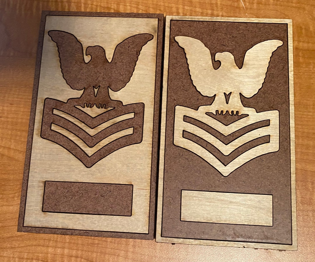 Navy Petty Officer PO1/E6, Enlisted Rank Chevron, USN, 2-layer Design ...