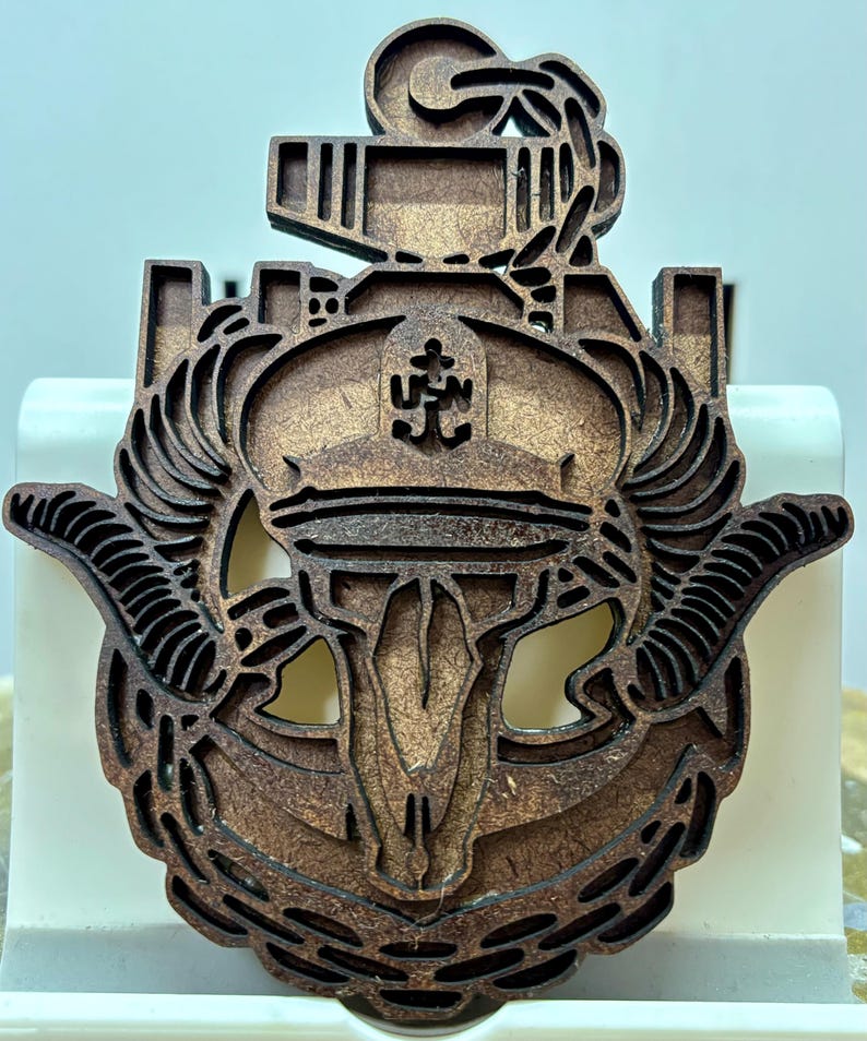 Navy E7 Goat Skull Chief Anchor V1, 2-layer (mandala), USN, Svg Ai DXF ...