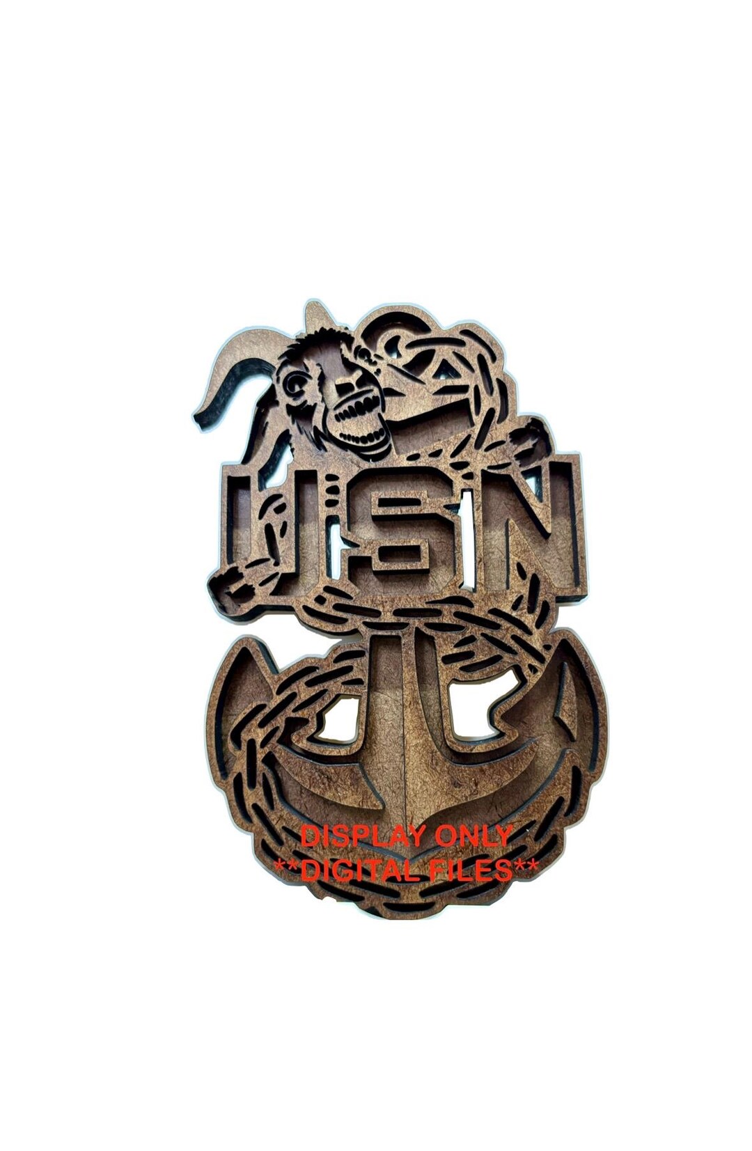Navy E7 Chief Anchor Funny Goat, 2-layer (mandala), USN, Svg Ai DXF Png ...