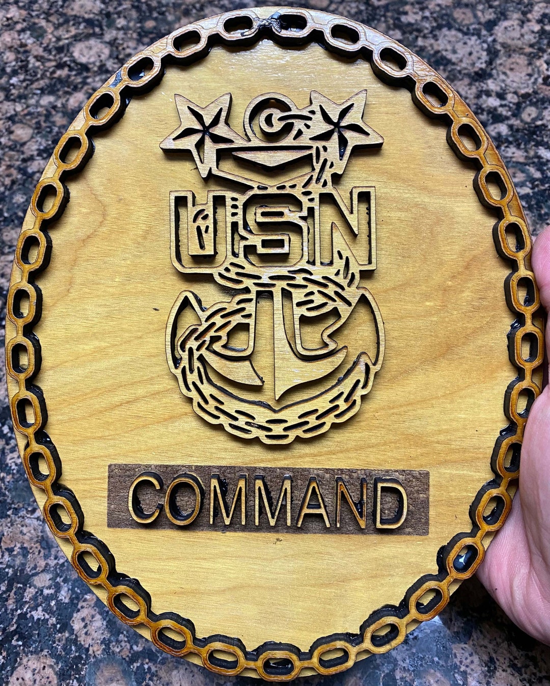 Command Master Chief (CMC)/E9 Badge, 2-layer, USN, Svg Ai DXF Png ...