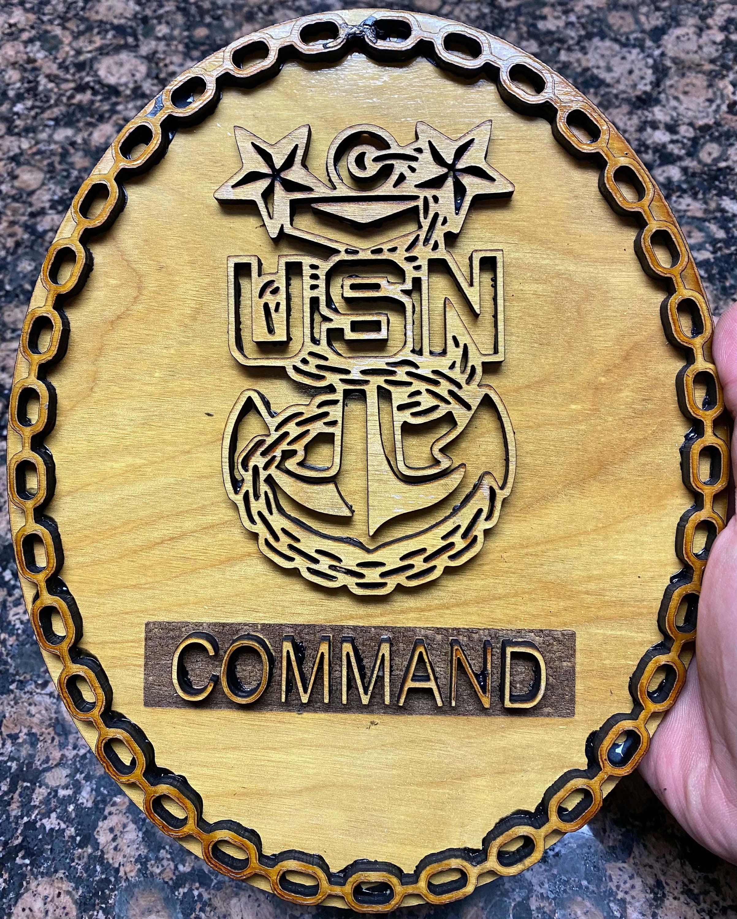 Command Master Chief (CMC)/E9 Badge, 2-layer, USN, Svg Ai DXF Png ...