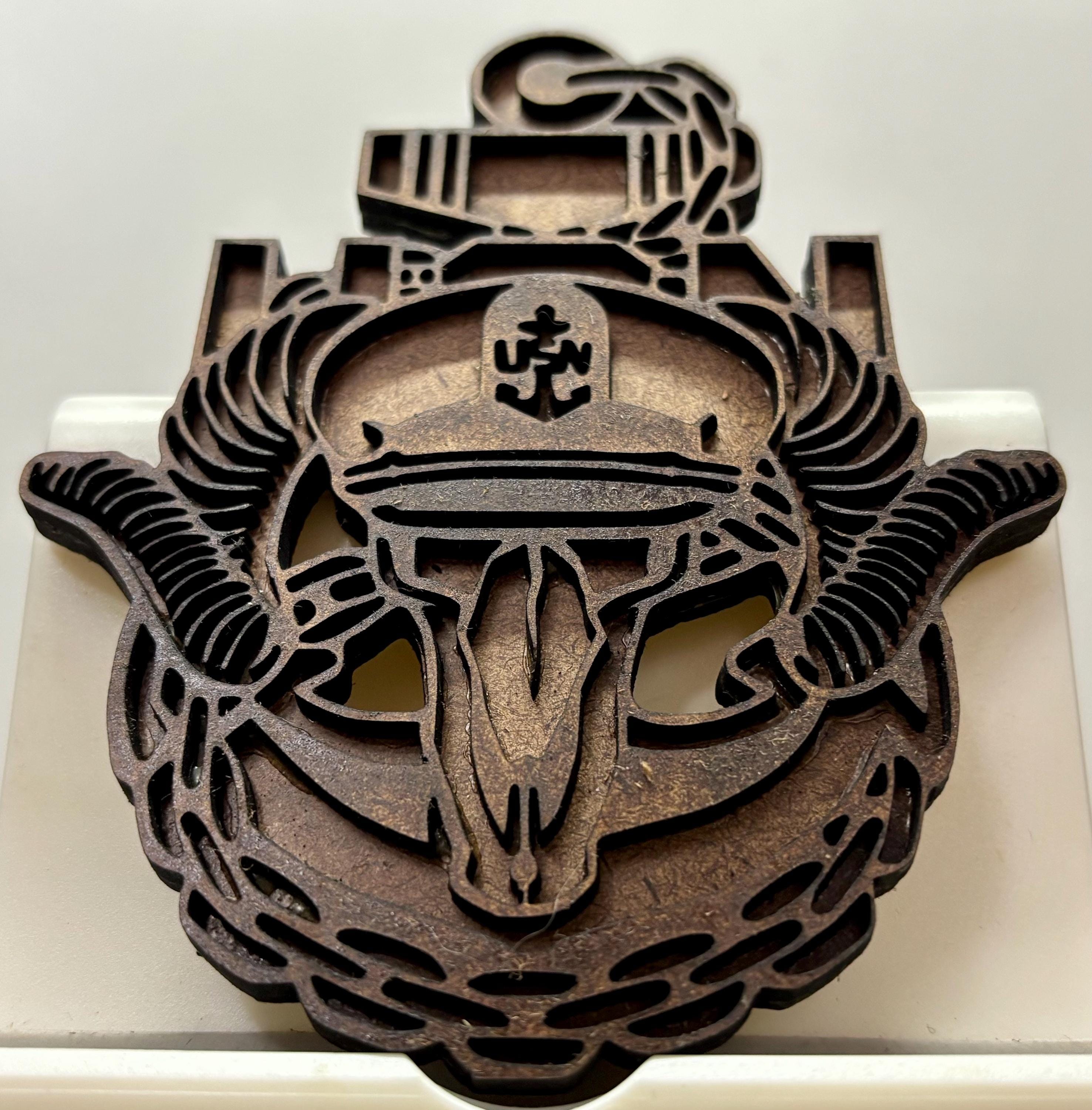 Navy E7 Goat Skull Chief Anchor V1, 2-layer (mandala), USN, Svg Ai DXF ...